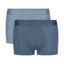 Trunk Sloggi "SLG Base Soft", Herren, Gr. M, blau, light, Microfaser, Obermaterial: 61% Modal, 32% Polyamid, 7% Elasthan, k&ouml;rpernah, Unterhosen Trunk, ohne Eingriff, elastischer Logobund