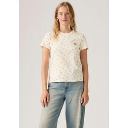 Levi's T-Shirt LEVI'S "PERFECT TEE", Damen, Gr. S (36), maja ditsy egret cotton, Single Jersey, Obermaterial: 100% Baumwolle, regular fit normal, Rundhals, Shirts T-Shirt, mit All-Over Print