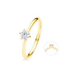 Diamantring ONE ELEMENT "0.25 ct Diamant Brillant Ring aus 585 Gelbgold" Gr. 54, gold, Fingerringe, Damen, 54,mit Brillant, Gelbgold 585, Diamantring