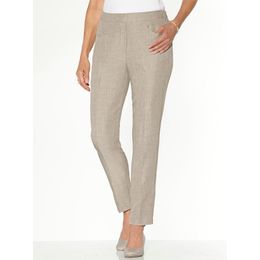 Schlupfhose Classic Basics, Damen, Gr. 21, Kurzgr&ouml;&szlig;en, beige (sesam, meliert), 100% Polyester, meliert, Hosen Schlupfhose