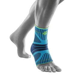 Sprunggelenkbandage Bauerfeind "Ankle Support DYNAMIC", Gr. S, blau, Obermaterial: 57% Baumwolle, 41% Polyester, 2% Elasthan, Bandagen Sprunggelenkbandage