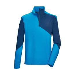 Langarmshirt Killtec "KSW 59 MN FLX SHRT", Herren, Gr. 3XL, sky, Obermaterial: 69% Polyester, 31% Elasthan, ohne Ausschnitt, Shirts Langarmshirt, Funktionsshirt mit Stehkragen, Stretch, Rei&szlig;verschluss, Kinnschutz