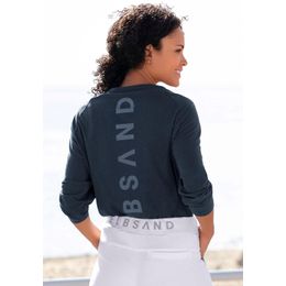 Longsleeve ELBSAND "Tinna", Damen, Gr. S (36), blau (marine), Jersey, Obermaterial: 50% Baumwolle, 50% Polyester, unifarben, figurumspielend h&uuml;ftlang, Rundhals, Shirts Longsleeve, mit Logodruck hinten, Langarmshirt aus Baumwoll-Mix, sportlich-casual, Topseller