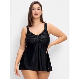 Tankini-Top sheego, Damen, Gr. 58, Cup E, schwarz, Elasthan, Polyamid, Bikini-Oberteile Tankini-Top