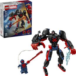 Konstruktionsspielsteine Lego "Miles Morales Mech vs. Spider-Man 2099 (76337), Lego Super Heroes", bunt, Spielbausteine, Kinder, Kunststoff, Konstruktionsspielsteine