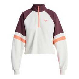 Sweatshirt Roxy "Essential Energy Boxy Half Zip", Damen, Gr. S, whisper wei&szlig;, Obermaterial: 100% Walkfrottier;, Sweatshirts Sweatshirt