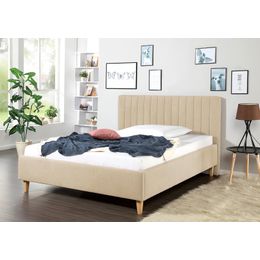 Polsterbett Maintal "Friant", beige (creme, beige), B:115cm H:108cm L:212cm, Betten, Polsterbett, Bettseiten zerlegt, ohne Bettkasten