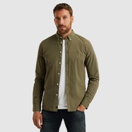 PME-Legend Langarmhemd PME LEGEND, Herren, Gr. 4XL, N-Gr, dusty olive, Web, Obermaterial: 97% Baumwolle, 3% Elasthan, unifarben, regular fit normal, Manschette, Hemden Langarmhemd, mit Manschetten