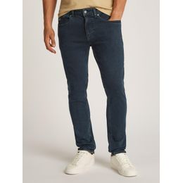Tapered-fit-Jeans Tommy Jeans "Austim Slim Tapered", Herren, Gr. 38, L&auml;nge 36, denim schwarz, Denim/Jeans, Obermaterial: 98% Baumwolle, 2% sonstige Fasern, slim fit lang, Jeans Tapered-fit-Jeans, mit Logostickereien