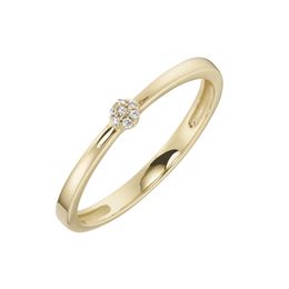 Goldring Luigi Merano "Ring mit Zirkonia, Gold 375" Gr. 54, gold, Fingerringe, Damen, 54, Gelbgold 375, Goldring