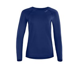 Langarmshirt WINSHAPE "AET118LS", Damen, Gr. XXL, blau (dunkelblau), 85% Polyester, 15% Elasthan, Rundhals, Shirts Langarmshirt, Functional Light and Soft Long Sleeve Top
