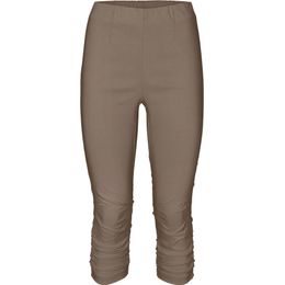 Caprihose Heine, Damen, Gr. 44, Normalgr&ouml;&szlig;en, grau (taupe), 70% Viskose, 25% Polyamid, 5% Elasthan, unifarben, 3/4-L&auml;nge, Hosen Caprihose