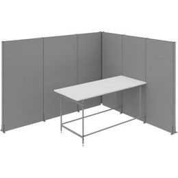 Sch&auml;fer Shop Schallschutz Stellwand System Otto Kind Meeting Point, 6 x 1-seitige Akustikw&auml;nde & 1 Tisch mit B 2500 mm, Gesamtma&szlig;e B 3630 x T 3130 x H 2500 mm