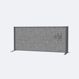 Maul Akustik-Tischtrennwand Maulconnecto, Standf&uuml;&szlig;e, B 1200 x T 40 x H 500 mm, Akustikvlies/Aluminium/Stahl, Vlies dunkelgrau/Profil anthrazit