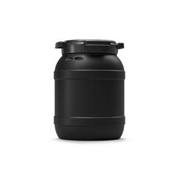 Fass, Volumen 6 l, leitf&auml;hig, mit Deckel, mit UN-Zertifizierung, wasserdicht, UV-best&auml;ndig, stapelbar, L 198 x B 198 x H 265 mm, HDPE, schwarz