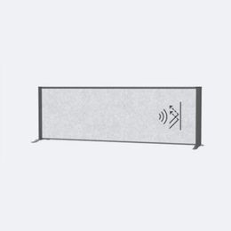 Maul Akustik-Tischtrennwand Maulconnecto, Standf&uuml;&szlig;e, B 1600 x T 40 x H 500 mm, Akustikvlies/Aluminium/Stahl, Vlies hellgrau/Profil anthrazit
