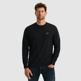 PME-Legend Rundhalspullover PME LEGEND "American classic Buckley knit", Herren, Gr. XXL, schwarz, Strick, Obermaterial: 100% Baumwolle, unifarben, regular fit normal, Rundhals, Rippb&uuml;ndchen, Pullover Rundhalspullover, mit Logo Stickerei
