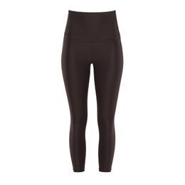 Leggings WINSHAPE "7/8-Tights HWL317C", Damen, Gr. XS, Normalgr&ouml;&szlig;en, espresso, 85% Polyester, 15% Elasthan, Hosen Leggings, mit V-Shape Applikation und Core-Bund
