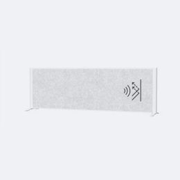 Maul Akustik-Tischtrennwand Maulconnecto, Standf&uuml;&szlig;e, B 1600 x T 40 x H 500 mm, Akustikvlies/Aluminium/Stahl, Vlies hellgrau/Profil wei&szlig;