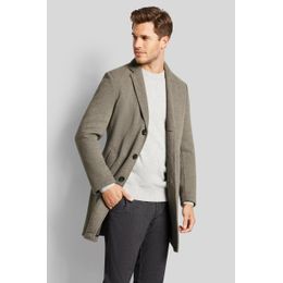 Wollmantel Bugatti, Herren, Gr. 60, grau (taupe), 49% Polyester, 40% Wolle, 11% Viskose, unifarben, slim fit, normaler Saum, M&auml;ntel Wollmantel, mit feiner Struktur