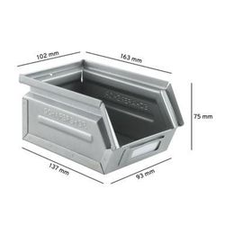 Sch&auml;fer Shop Sch&auml;fer Shop Select Sichtlagerkasten, 0,9 l, 2,5 kg, L 163 x B 102 x H 75 mm, Stahl, galvanisch verzinkt
