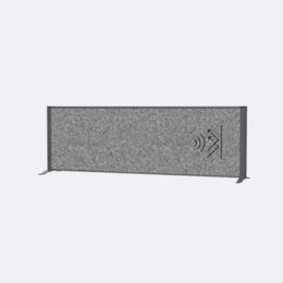 Maul Akustik-Tischtrennwand Maulconnecto, Standf&uuml;&szlig;e, B 1600 x T 40 x H 500 mm, Akustikvlies/Aluminium/Stahl, Vlies dunkelgrau/Profil anthrazit