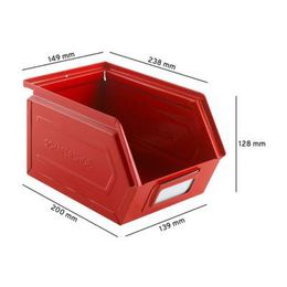 Sch&auml;fer Shop Sch&auml;fer Shop Select Sichtlagerkasten, Stahl, L 238 x B 149 x H 128 mm, 3,5 l, 8 kg, RAL 3000 (feuerrot)