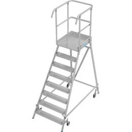 Fahrbare Podestleiter Krause Stabilo Professional, einseitig begehbar, 1x8 Stufen, 600 x 700 mm Plattform, 3950 mm Arbeitsh&ouml;he