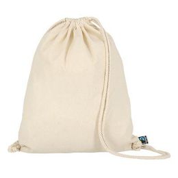 Turnbeutel TEXXILLA, als Rucksack nutzbar, naturfarbene Kordeln, OEKO-TEX&reg; STANDARD 100, L 380 x B 460 mm, Fairtrade-Baumwolle, natur