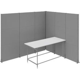 Sch&auml;fer Shop Schallschutz Stellwand System Otto Kind Meeting Point, 6 x 1-seitige Akustikw&auml;nde & 1 Tisch mit B 2500 mm, Gesamtma&szlig;e B 3630 x T 3130 x H 2960 mm