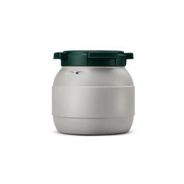 Weithalsfass, Volumen 3,6 l, mit Deckel, mit UN-Zertifizierung, wasserdicht, stapelbar, recycelbar, L 198 x B 198 x H 173 mm, R-HDPE, grau-gr&uuml;n