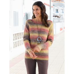 Strickpullover Inspirationen "Strickpullover", Damen, Gr. 54, beige (kirsche, taupe, gemustert), 58% Polyacryl, 29% Polyester, 9% Polyamid, 4% Wolle, gemustert, mehrfarbig, Pullover Strickpullover