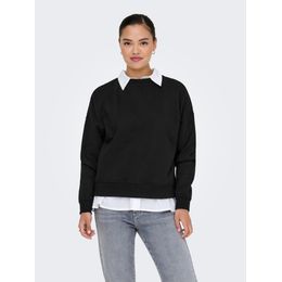 Sweatshirt Only "ONLDAZE L/S CREW NECK SWT NOOS", Damen, Gr. S, schwarz, Sweatware, Obermaterial: 78% Baumwolle, 22% Polyester, unifarben, regular fit taillenlang, Rundhals, Rippb&uuml;ndchen, Sweatshirts Sweatshirt