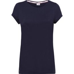T-Shirt Kangaroos, Damen, Gr. 40/42, blau (marine), Single Jersey, Obermaterial: 50% Baumwolle, 50% Modal, kontrastfarbene Details, Basic, figurbetont h&uuml;ftbedeckend, Rundhals, Aufschlag, Shirts T-Shirt, Kurzarm, figurbetonte Passform, aus Single Jersey, Topseller