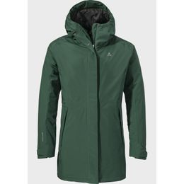 Sch&ouml;ffel Parka SCH&Ouml;FFEL "Hiking Parka Style Froda WMS", Damen, Gr. 46, gr&uuml;n (6965, gr&uuml;n), Oberstoff: Aussenseite: 100% Polyester; (Membran: Polyester); Futter: 100% Polyester; Wattierung: 100% Polyester, regular fit, hoch geschlossener Ausschnitt, Jacken Parka