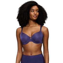 Minimizer-BH Triumph "Body Make-Up Illusion Curve", Damen, Gr. 75, Cup E, blau (prussian blau), Microtouch, Obermaterial: 80% Polyamid, 20% Polyester, Basic, BHs Minimizer-BH, verkleinert die Brust optisch, breite Tr&auml;ger, formend, weich