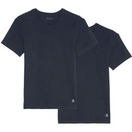 Marc O'Polo T-Shirt MARC O'POLO "Essentials", Herren, Gr. XXL, blau (schwarz navy), Jersey, Obermaterial: 95% Baumwolle, 5% Elasthan, unifarben, figurbetont h&uuml;ftlang, Rundhals, Shirts T-Shirt, Rundhals-Auschnitt, Kurzarm