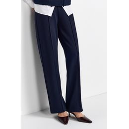 B&uuml;gelfaltenhose RICHROYAL, Damen, Gr. 38, N-Gr, blau (midnight blau), Web, Obermaterial: 95% Polyamid, 5% Elasthan, lang, Hosen B&uuml;gelfaltenhose, Unechte Leistentaschen hinten; mit elastischem Bund