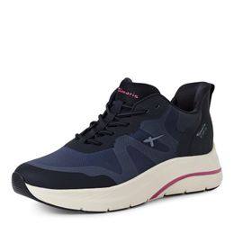 Keilsneaker Tamaris, Damen, Gr. 38, blau (navy), Lederimitat, Textil, kontrastfarbene Details, Schuhe Keilsneaker, Keilabsatz, Freizeitschuh, Schlupfschuh aus der STEP IN-Linie