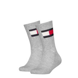 Socken Tommy Hilfiger "TH KIDS SOCK FLAG", M&auml;dchen, Gr. 31-34, grau melange, Baumwollmischung, normal, Socken Socken, halbe Frotteesohle f&uuml;r zus&auml;tzlichen Komfort