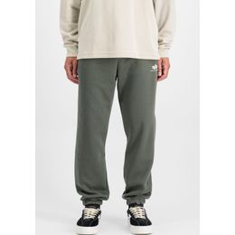 Sweathose Alpha Industries "Basic Jogger Small Logo II", Herren, Gr. L, N-Gr, gr&uuml;n (schwarz olive), Sweatware, Obermaterial: 80% Baumwolle, 20% Polyester, bedruckt, slim fit lang, Hosen Sweathose