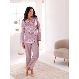 w&auml;schepur Schlafanzug W&Auml;SCHEPUR, Damen, Gr. 44/46, lila (mauve), 83% Polyester, 17% Baumwolle, Homewear-Sets Schlafanzug