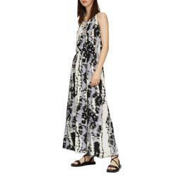 Sommerkleid QS, Damen, Gr. 40, N-Gr, lila (ecru, schwarz, flieder), Web, Obermaterial: 100% Viskose, bedruckt, regular fit lang, Rundhals, Kleider Sommerkleid, mit All-Over Print