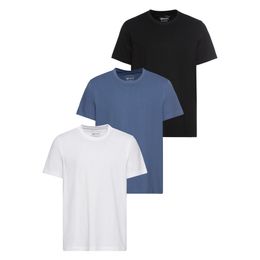 MAN'S WORLD T-Shirt MAN'S WORLD "neue Farben", Herren, Gr. 52/54 (L), blau (wei&szlig;, jeansblau, schwarz), Single Jersey, Obermaterial: 100% Baumwolle. Obermaterial wei&szlig;: 100% Baumwolle, unifarben, Basic, normal, Rundhals, normaler Saum, Shirts T-Shirt, Kurzarm, unifarben, Rundhals, aus Baumwolle, Topseller
