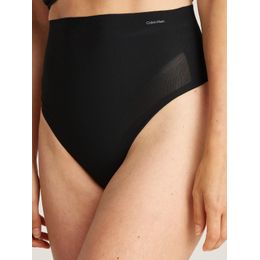Formstring "SCULPTED FIRM MESH THONG", Damen, Gr. S (36), schwarz, Mesh, Obermaterial: 56% Polyamid, 44% Elasthan, Calvin Klein Underwear, unifarben, k&ouml;rpernah, Unterhosen Formstring, mit formendem Effekt, shapewear