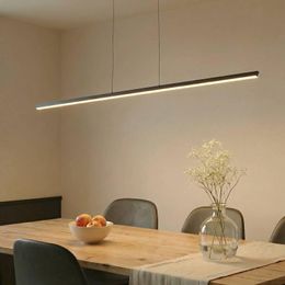 LUCANDE LED-H&auml;ngelampe Solvar, 158 cm, schwarz, CCT, dimmbar