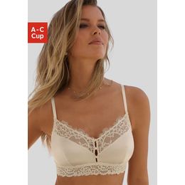 Lascana Bralette-BH 'Alana' beige Gr. 85B. Ohne B&uuml;gel