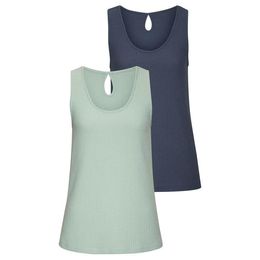 Vivance Tr&auml;gertop 'mit tropfenf&ouml;rmigem Cut-Out am R&uuml;cken' mehrfarbig Gr. 36/38 f&uuml;r Damen. Mit Rundhals. L&auml;ssig Geschnitten. Nachhaltig.