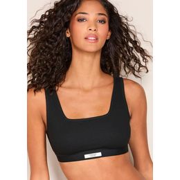 Copenhagen Studios Bustier schwarz Gr. S (36) f&uuml;r Damen. Mit Logoschriftzug. K&ouml;rpernah. Nachhaltig.