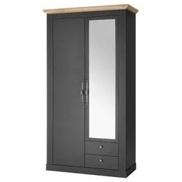 Garderobenschrank OTTO HOME "WESTMINSTER BESTSELLER", grau (dunkelgrau, wotan eiche), B:108cm H:203cm T:46cm, Schr&auml;nke, Garderobenschrank, im romantischen Landhausstil